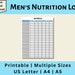 Nutrition Log, Printable Nutrition Log, Nutrition Tracker, Food Tracker ...