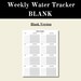 Blank Blue Water Tracker Printable, Hydration Tracker, Habit Tracker ...