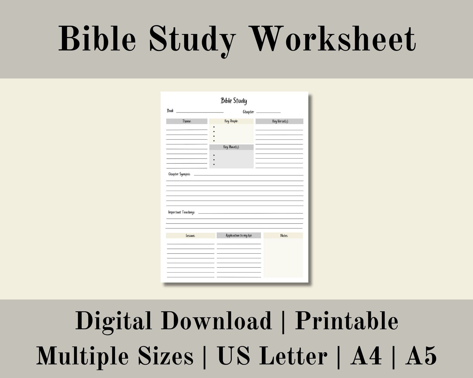 Bible Study Worksheet, Bible Study Printable, Digital Bible Study ...