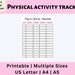 Physical Activity Tracker Printable, Physical Activity Log, Fitness Log ...