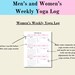 Printable Yoga Log, Yoga Tracker, Yoga Log, Weekly Yoga Log, Mens and ...