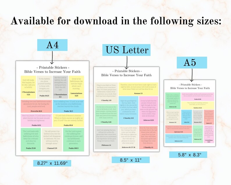 Printable Bible Verse Faith Stickers for Journal and Planner, Christian ...