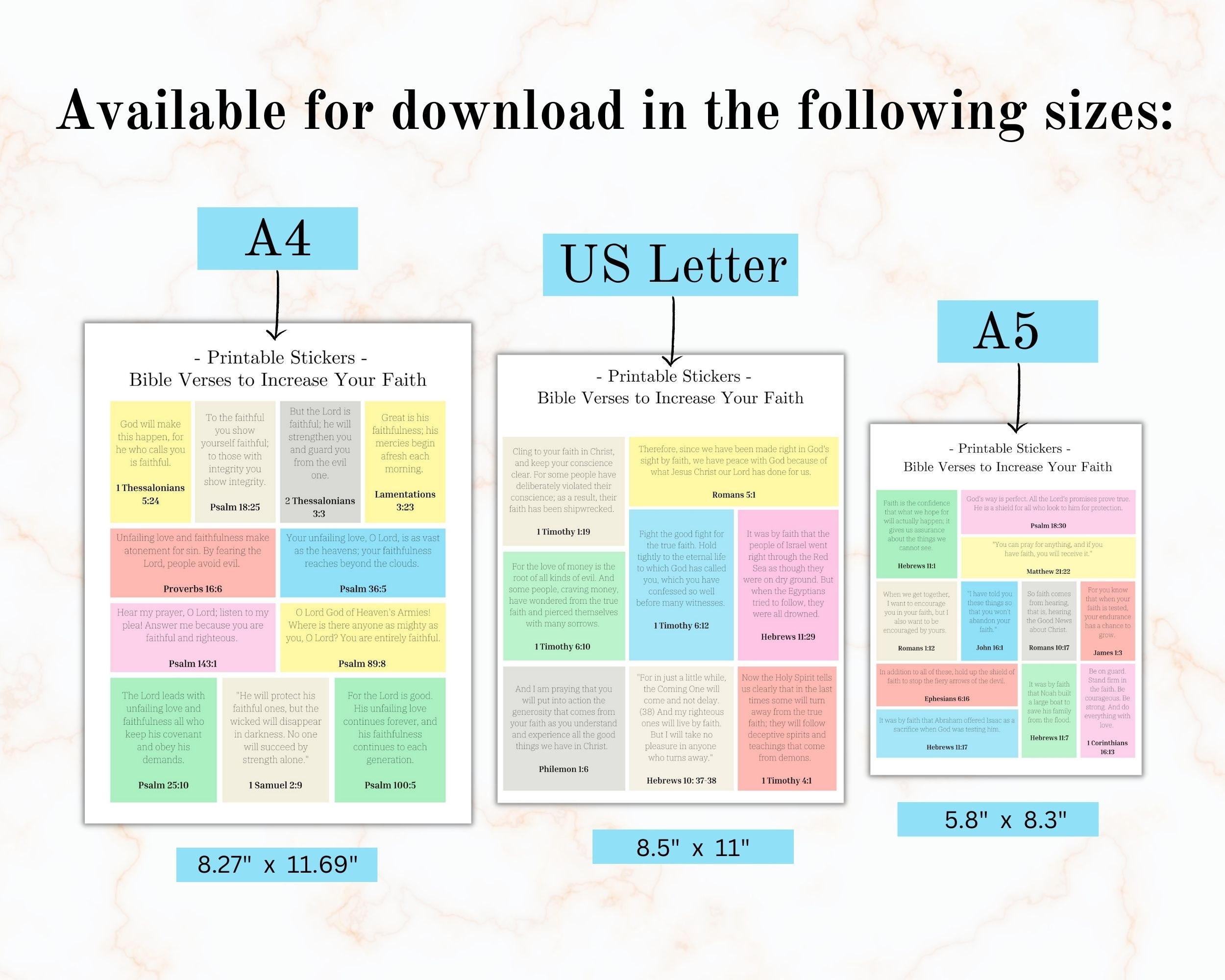 Printable Bible Verse Faith Stickers for Journal and Planner, Christian Digital Stickers ...