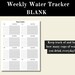 Blank Water Tracker Printable, Hydration Tracker, Habit Tracker, Water ...