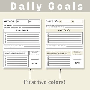 Daily Goal Sheet, Daily Goals Printable, Goal Planning, Goal Setting ...