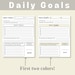 Daily Goal Sheet, Daily Goals Printable, Goal Planning, Goal Setting ...