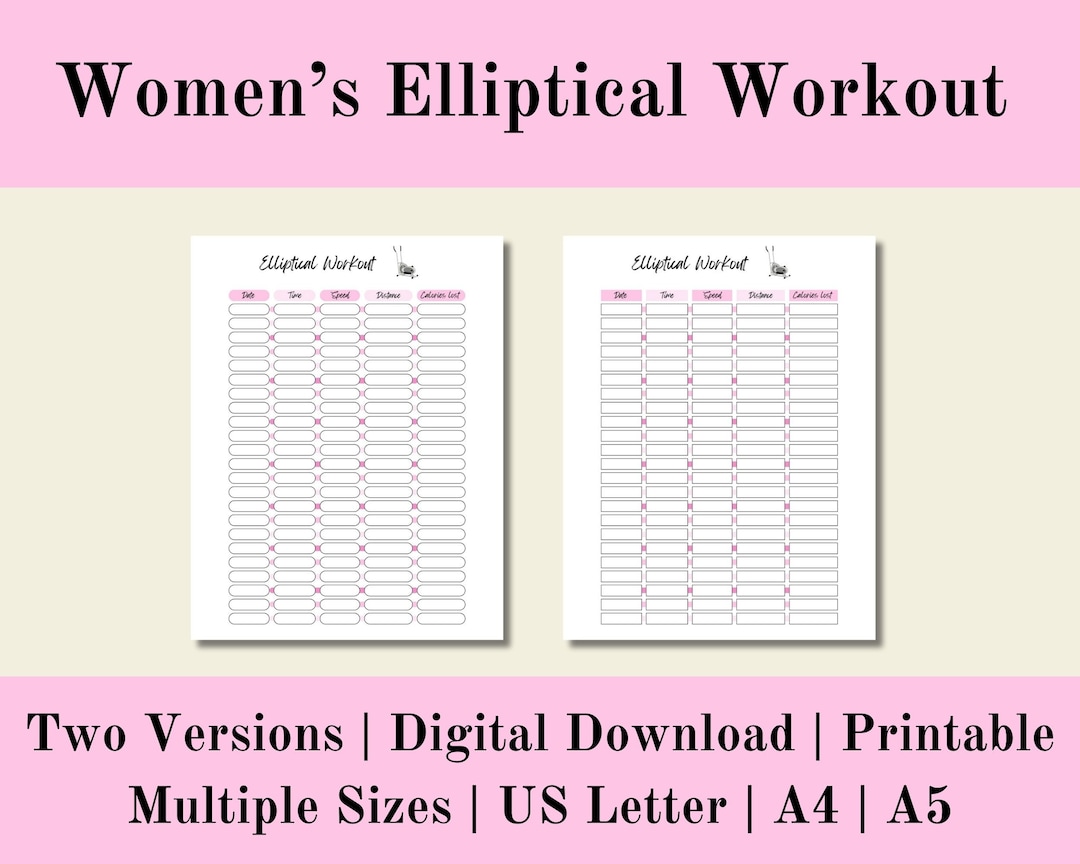 Elliptical Workout, Elliptical Log, Elliptical Tracker, Fitness Tracker ...