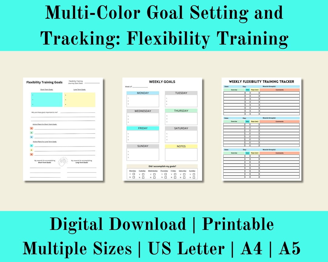 Goal Setting and Tracking, Flexibility Training Tracker, Goal Setting ...