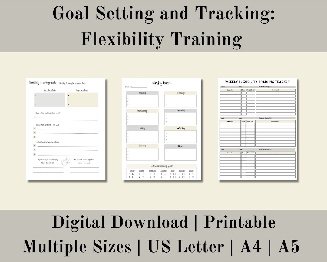 Goal Setting and Tracking, Flexibility Training Tracker, Goal Setting ...
