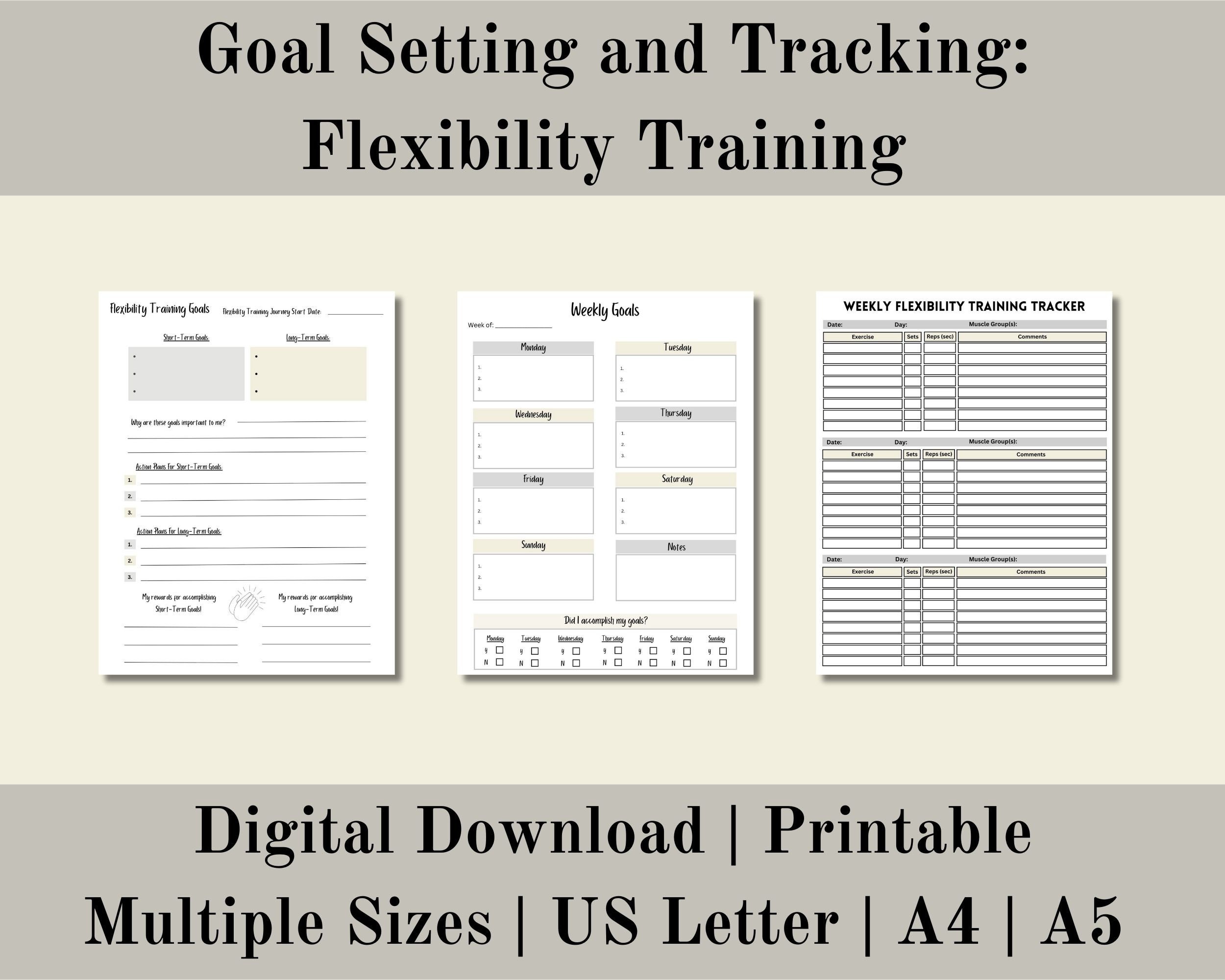 Goal Setting and Tracking Flexibility Training Tracker Goal - Etsy