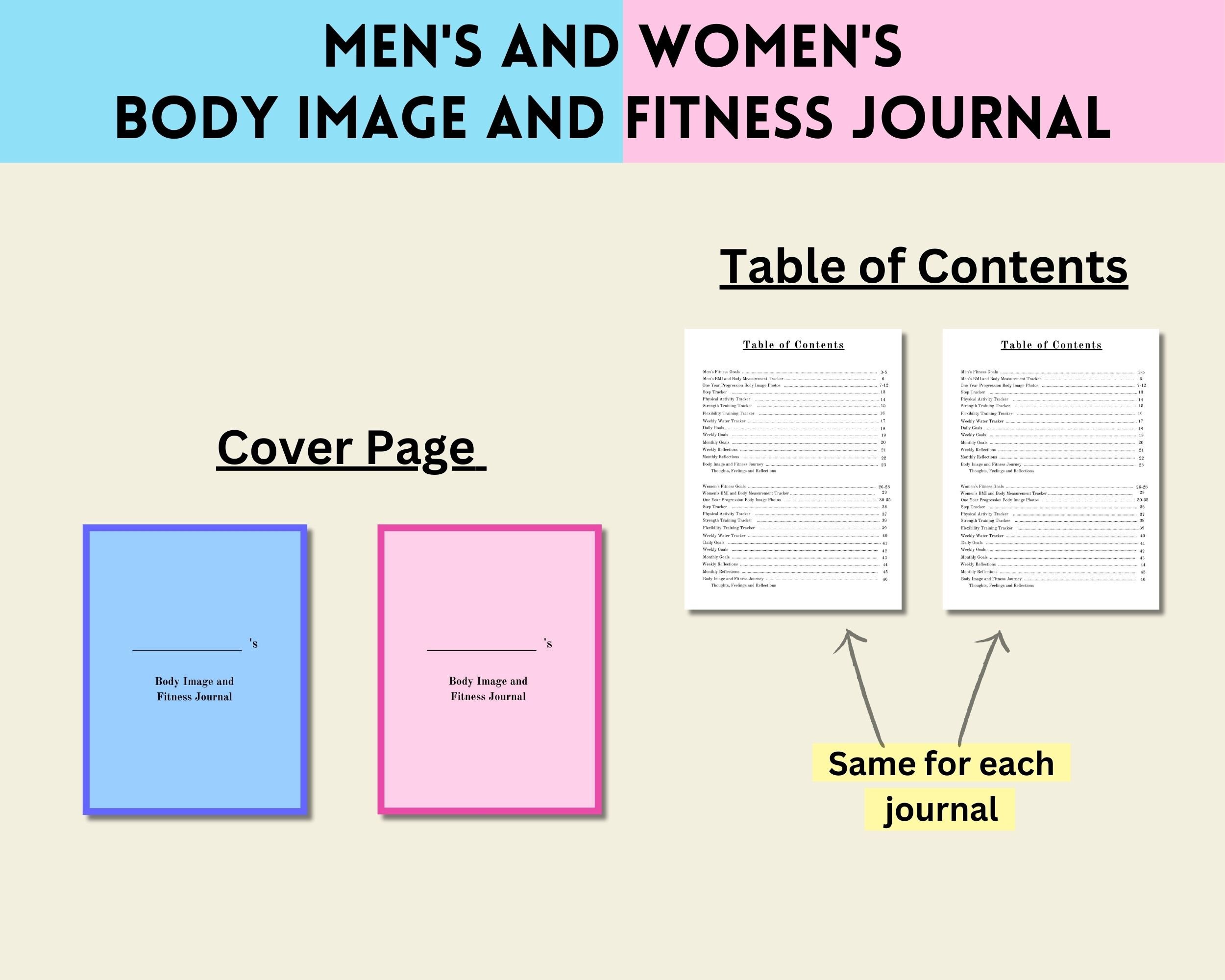 2024 Body Image Journal, Fitness Journal, Body Measurement Tracker ...