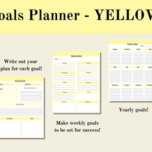 Goals Planner, Vision Board, Habit Tracker, Printable Digital Goal ...