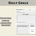 Daily Goals Printable, Goal Setting Printable, Daily Goal Sheet, Goal ...