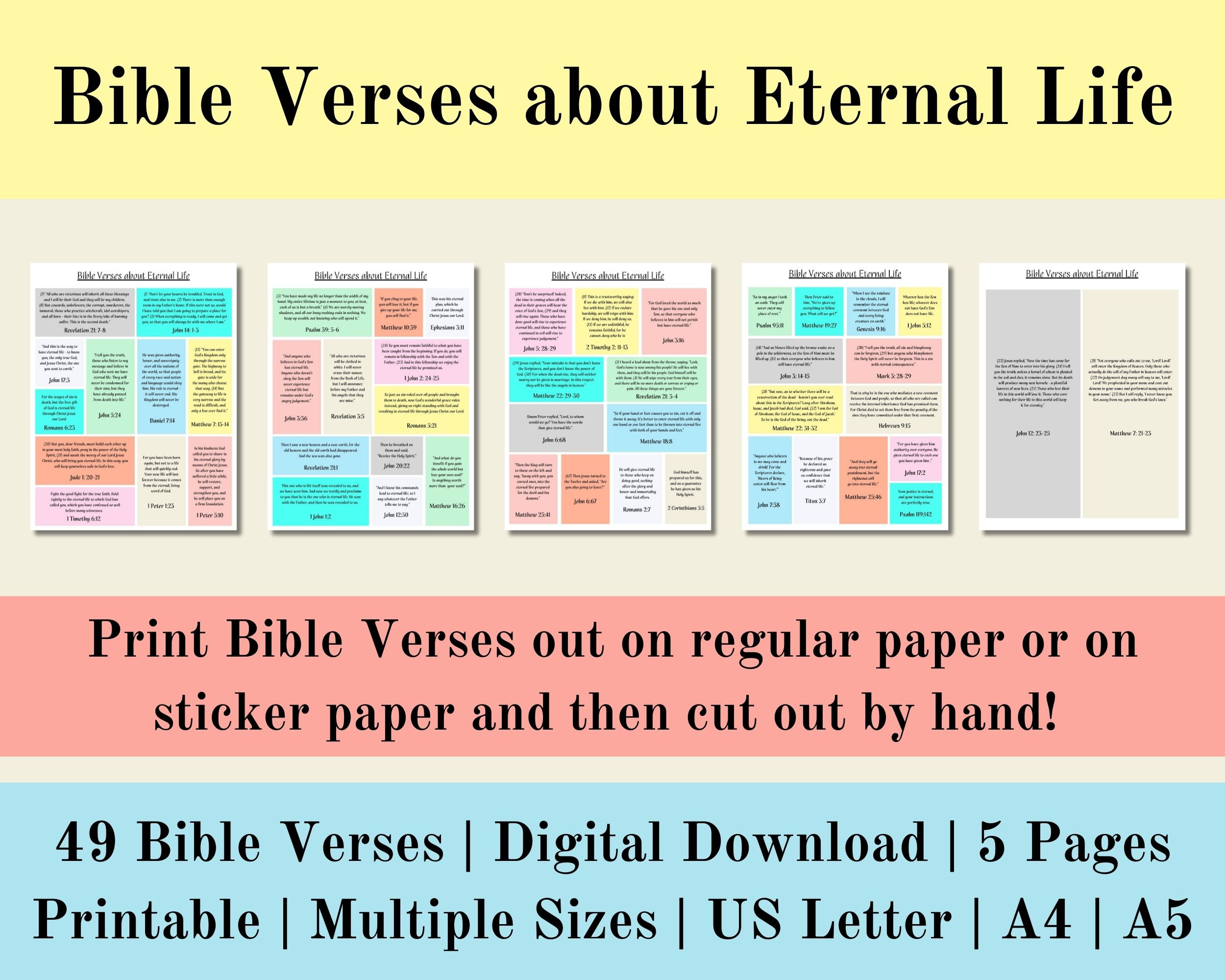 Printable Bible Verse Eternal Life Stickers, Digital Scripture Stickers ...