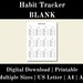 Monthly Habit Tracker Blank Printable, Weekly Tracker Digital, Habit ...