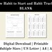 Blank Monthly Habit Tracker Printable, Weekly Tracker Digital, Habit ...