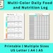 Printable Daily Food and Nutrition Log, Daily Food Log, Nutrition Log ...