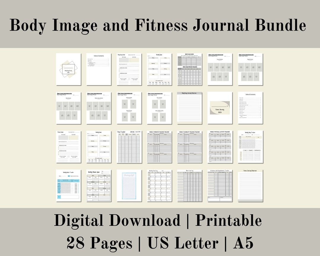 Body Image and Fitness Journal, Food and Fitness Journal, Weight ...