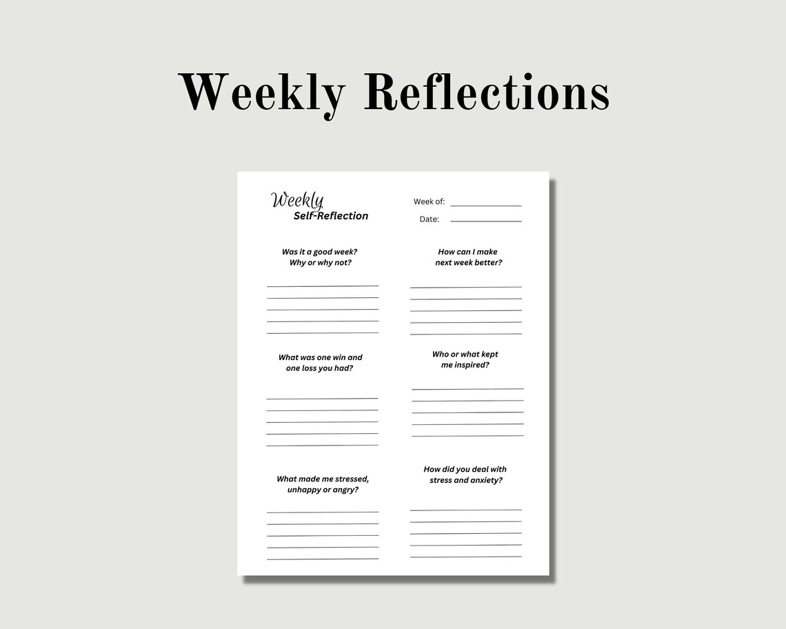 Reflections Journal, Self-reflection Journal, Printable Reflections ...