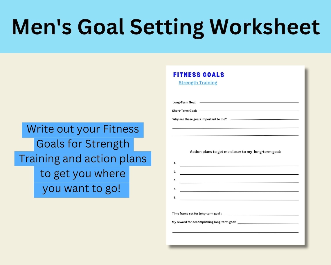 Weekly Strength Training Tracker Printable, Goal Setting Worksheet ...