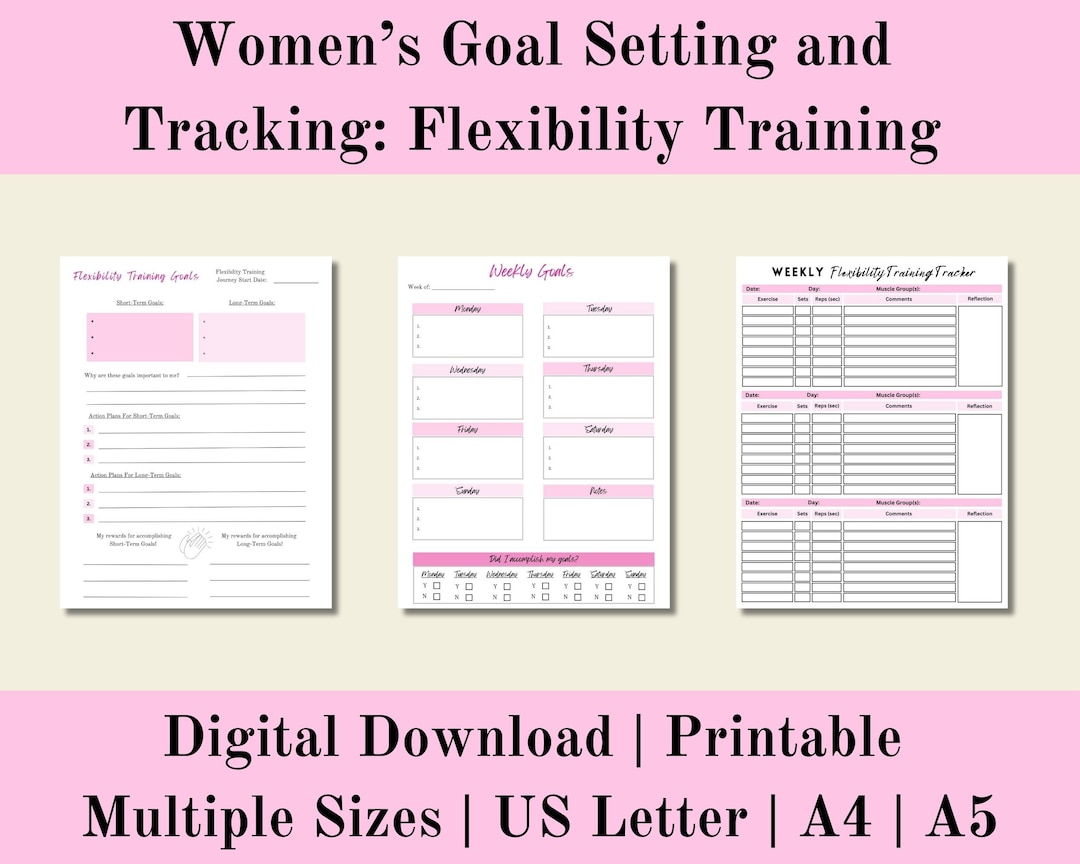 Goal Setting and Tracking, Flexibility Training Tracker, Goal Setting ...