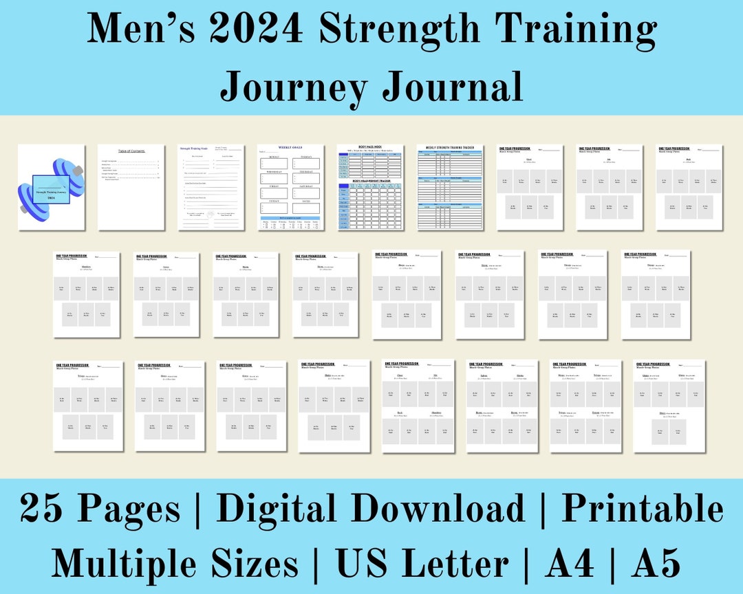 2024 Strength Training Journal, Weight Lifting Tracker, Strength ...