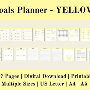 Goals Planner, Vision Board, Habit Tracker, Printable Digital Goal ...
