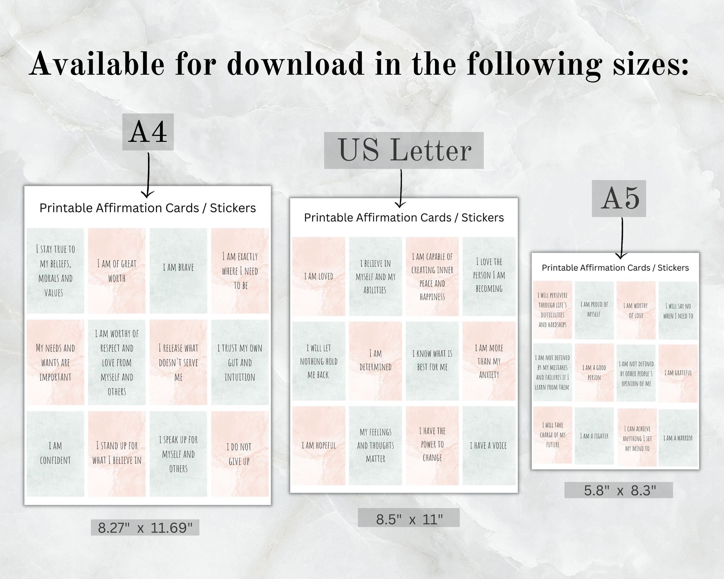 Printable Affirmation Cards, Affirmation Printable, Self Care Printable ...