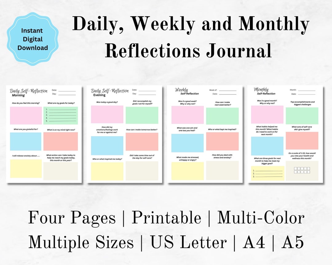 Printable Reflections Journal, Reflections Journal, Weekly Reflection ...