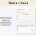 Daily Goal Sheet, Daily Goals Printable, Goal Planning, Goal Setting ...