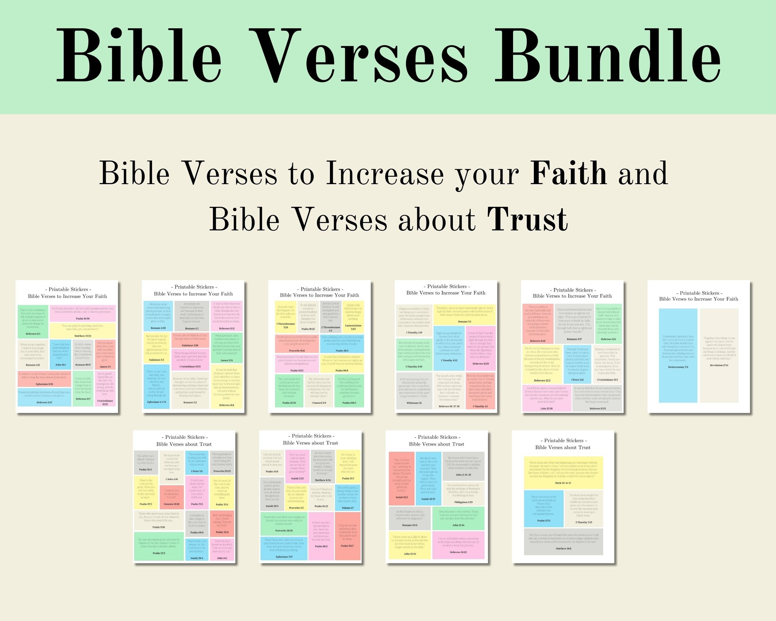 Printable Bible Verse Stickers Bundle, Digital Scripture Faith Stickers ...