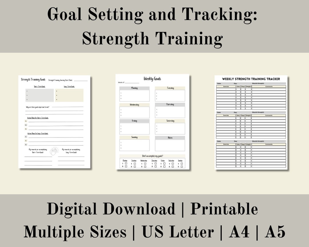 Goal Setting and Tracking, Strength Training Tracker, Goal Setting ...