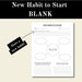 Blank Monthly Habit Tracker Printable, Weekly Tracker Digital, Habit ...