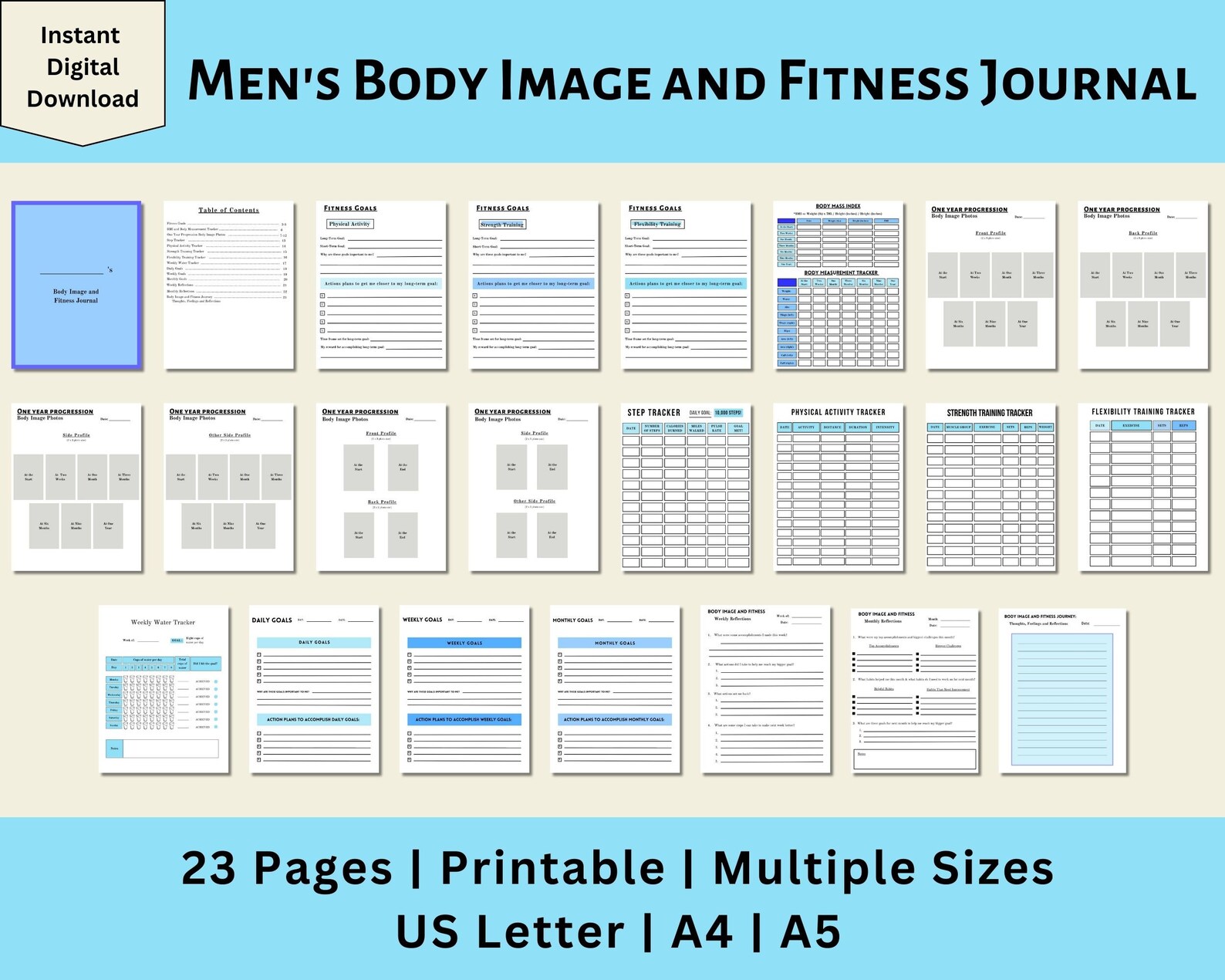 2024 Men's Body Image Journal, Men's Fitness Journal, Fitness Trackers ...