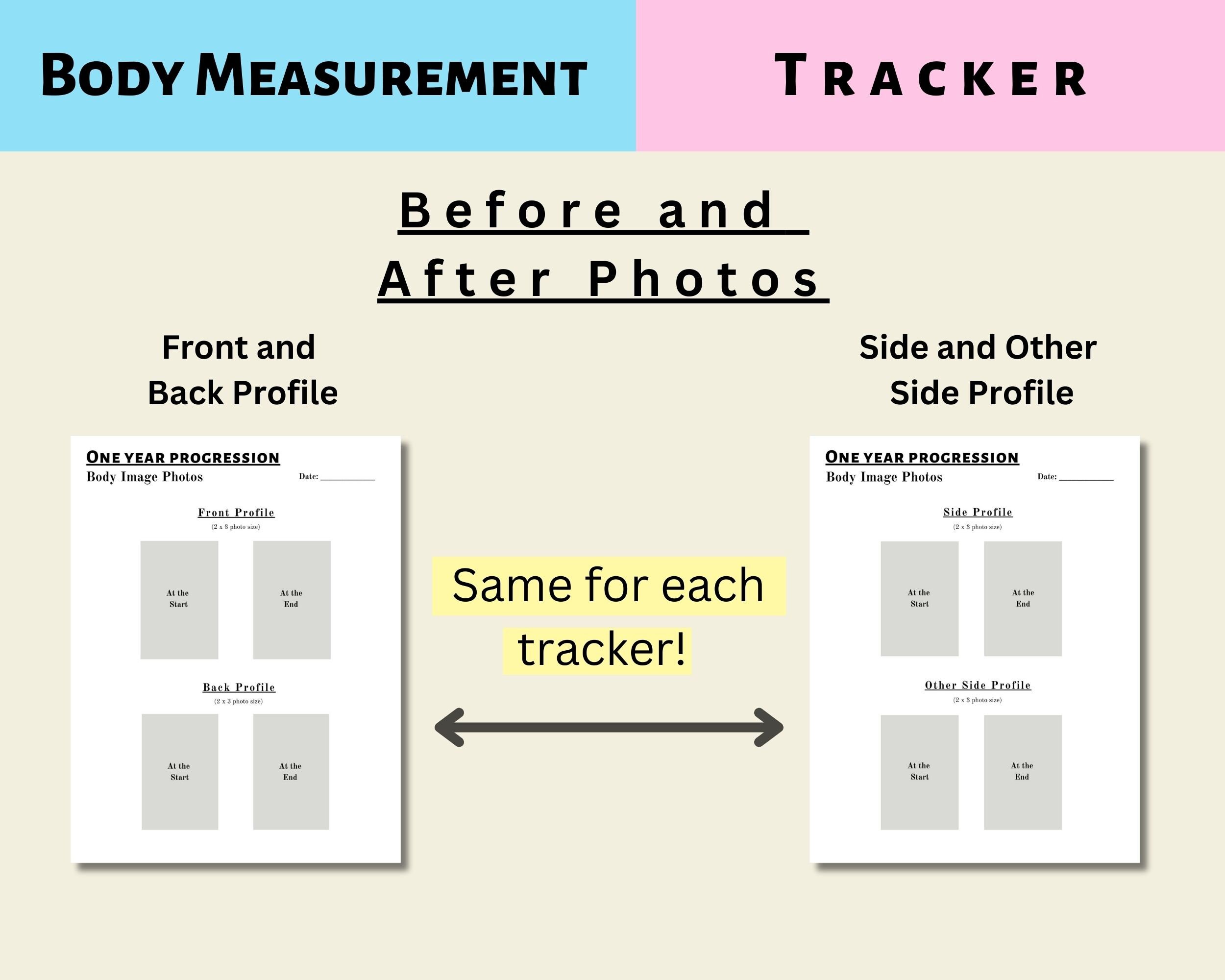 Body Measurement Tracker Printable, BMI Tracker, Weight Loss Tracker ...