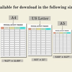 Physical Activity Tracker Printable, Physical Activity Log, Exercise ...
