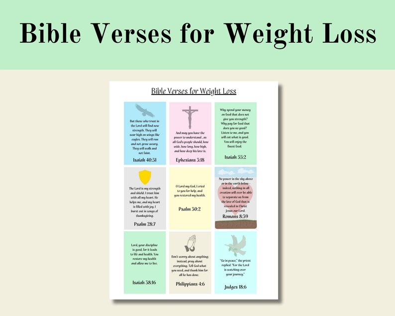 Printable Bible Verse Weight Loss Stickers, Digital Scripture Stickers ...