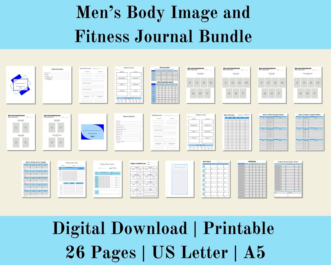 Body Image and Fitness Journal, Food and Fitness Journal, Weight ...