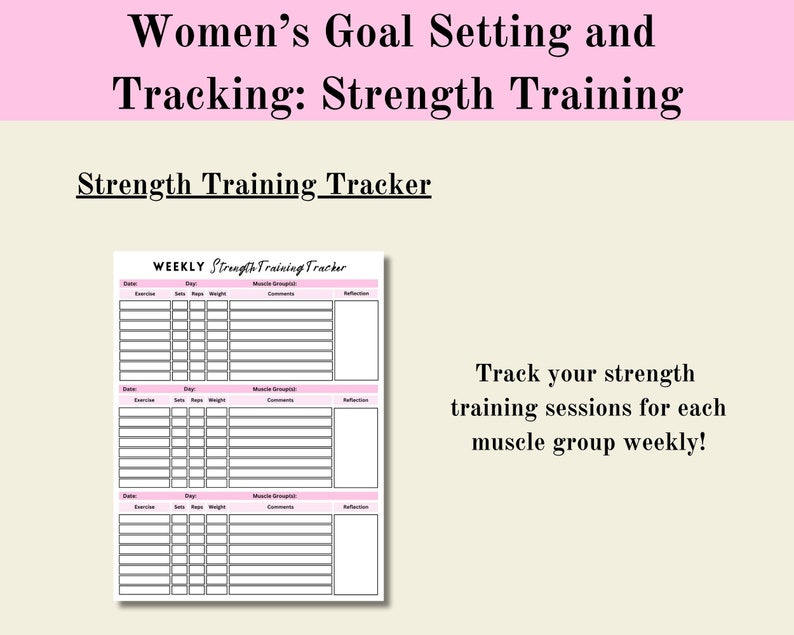 Goal Setting and Tracking, Strength Training Tracker, Goal Setting ...