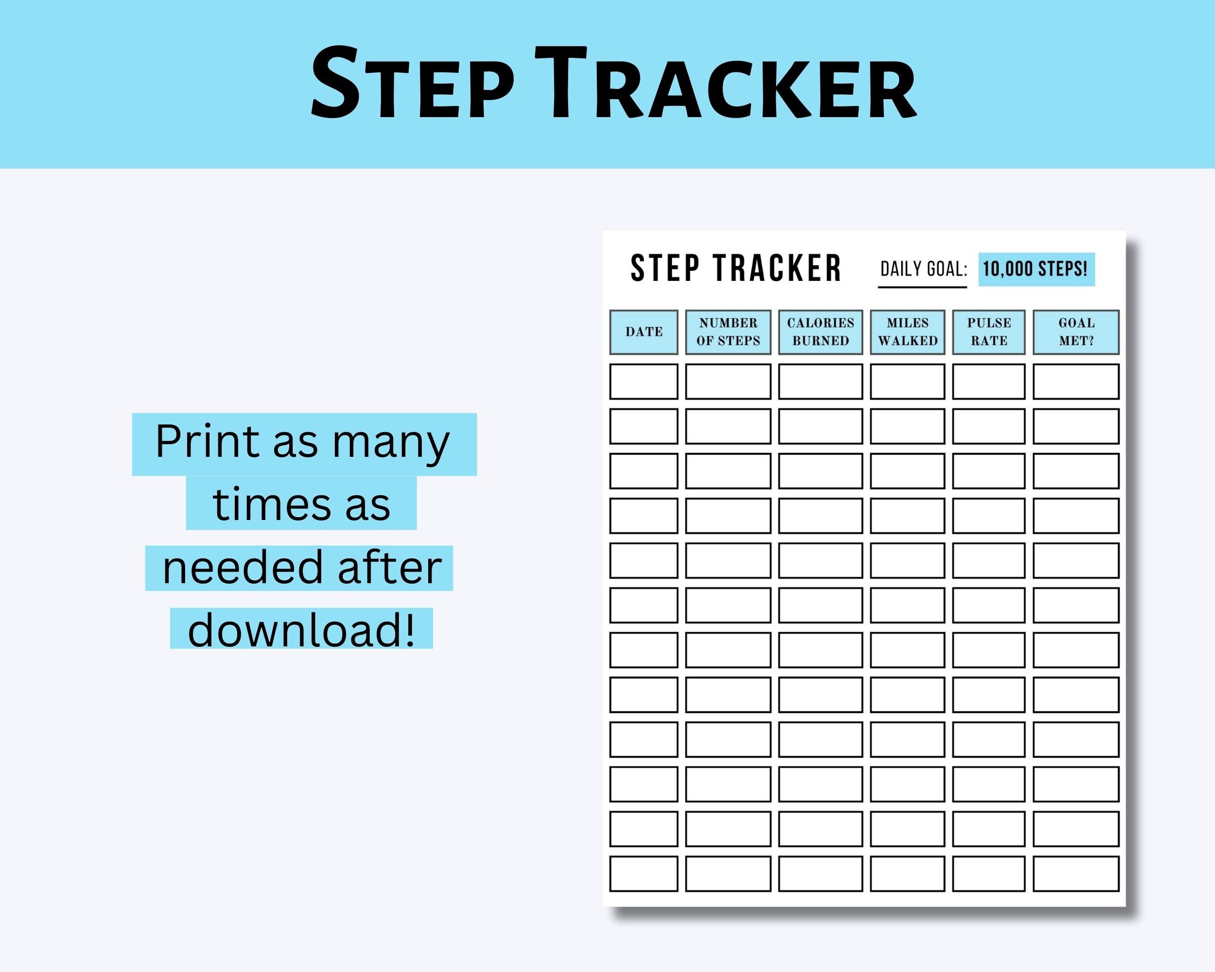 Step Tracker Printable, Daily Step Log Printable, Fitness Tracker ...