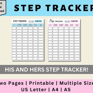 Step Tracker Printable, Daily Step Log Printable, Fitness Tracker ...