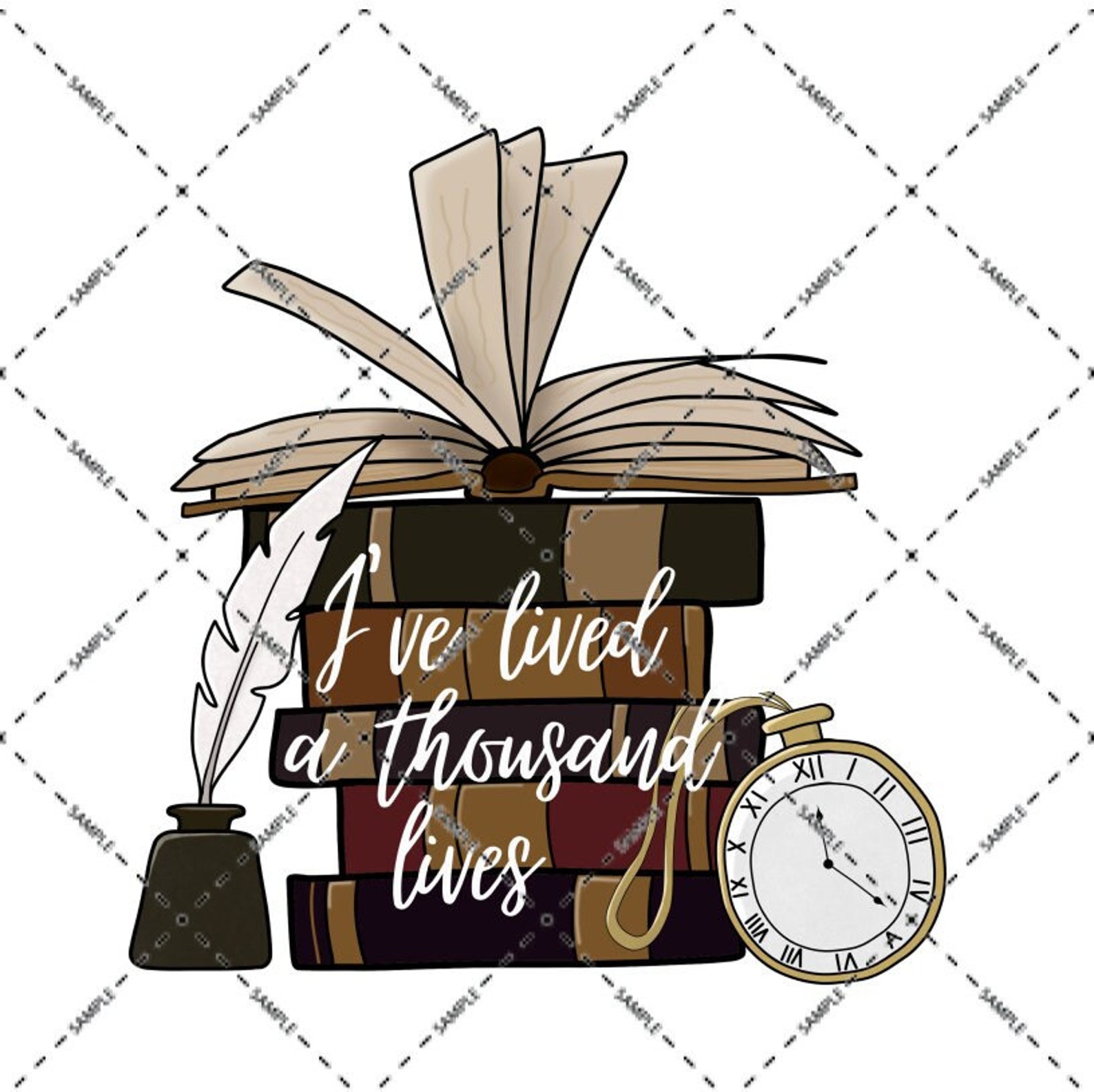 I Have Lived a Thousand Lives, PNG, Digital Download, Book, Bookish - Etsy