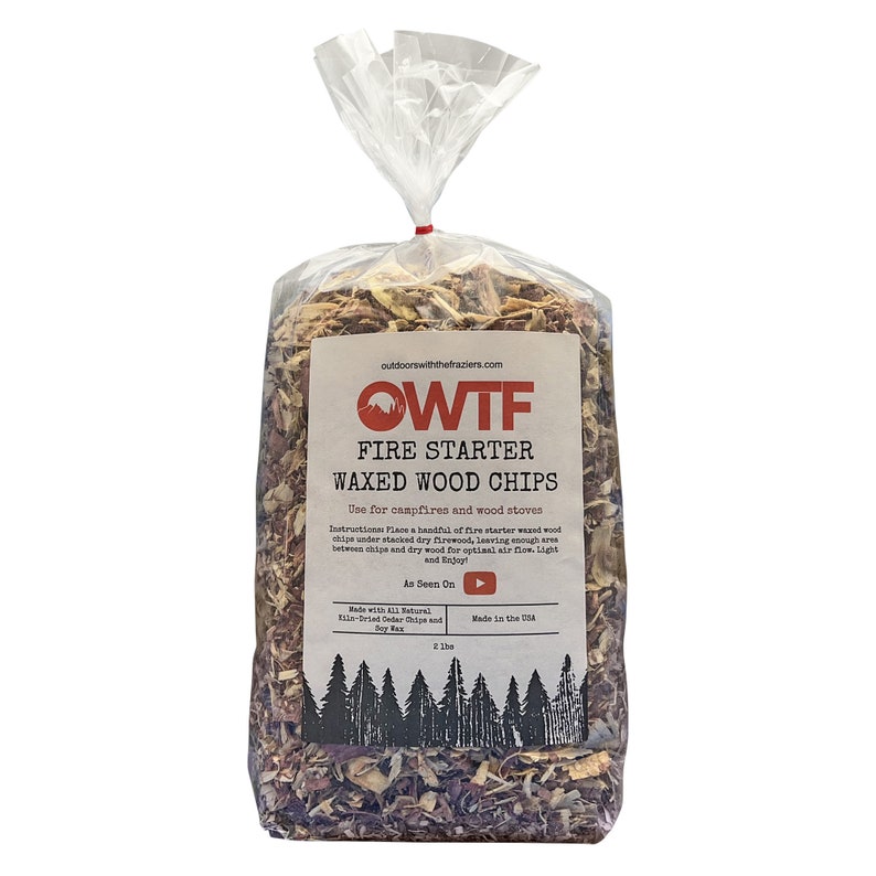 OWTF Fire Starter Waxed Cedar Wood Chips 2lbs - Etsy