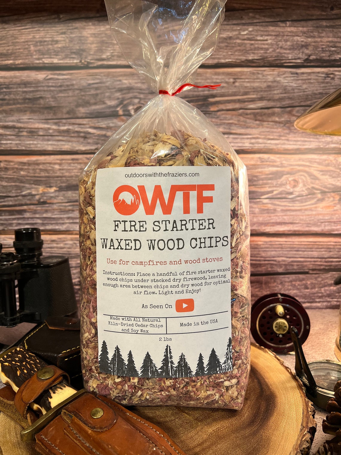OWTF Fire Starter Waxed Cedar Wood Chips 2lbs - Etsy