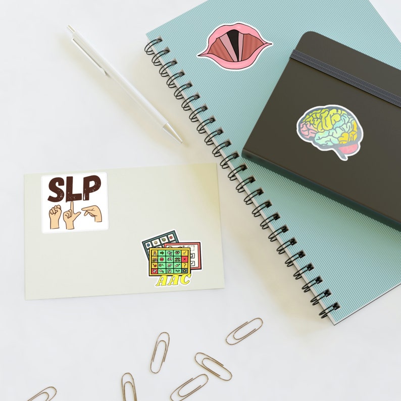 SLP Stickers Sign Language, Vocal Folds, Brain, AAC Sticker Sheet ...