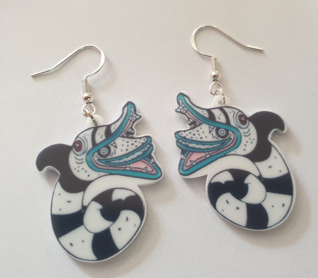 Beetlejuice Inspired Earrings. Sand Worm - Etsy