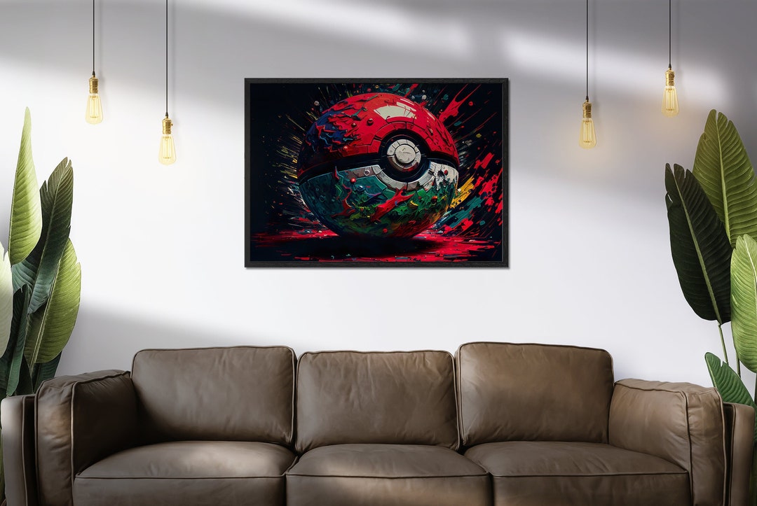 Pokeball Poster Artwork, Pokemon Fan Art in Anime Style, Wall Art as ...