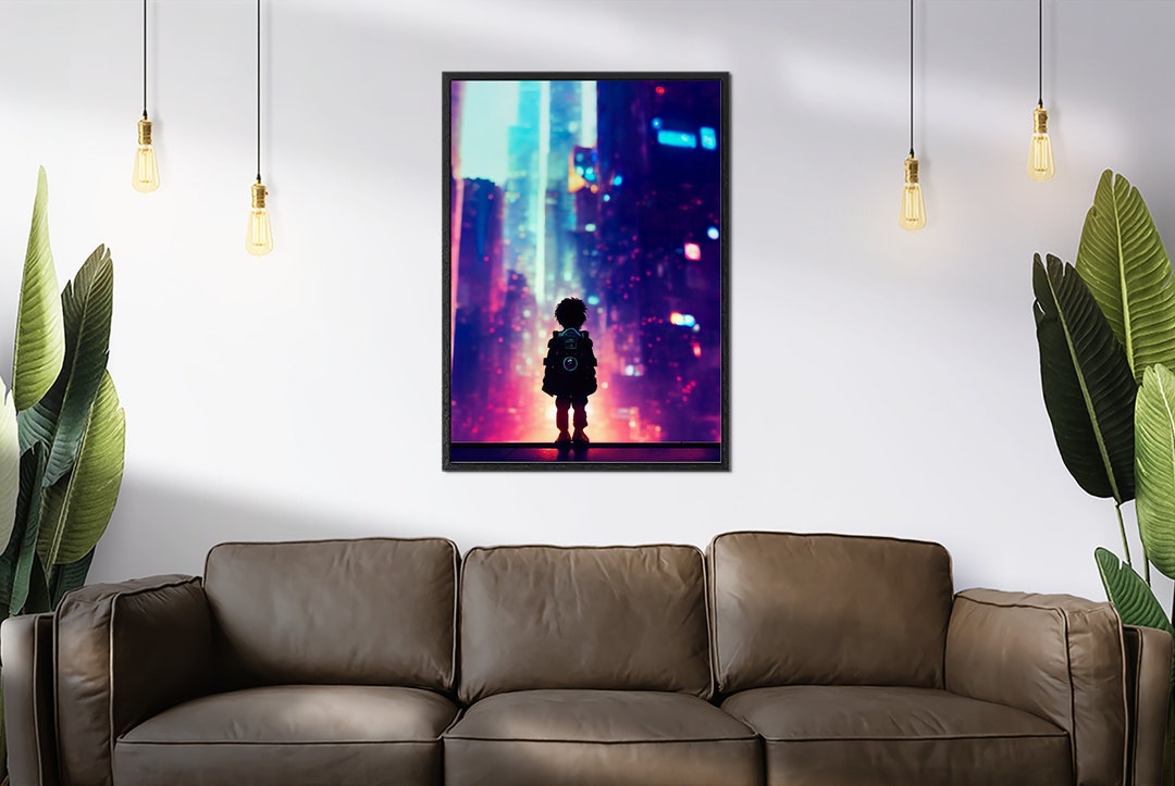 Cyberpunk Poster, Futuristic Skyline, Cyberpunk Kids Poster for Sci-fi ...