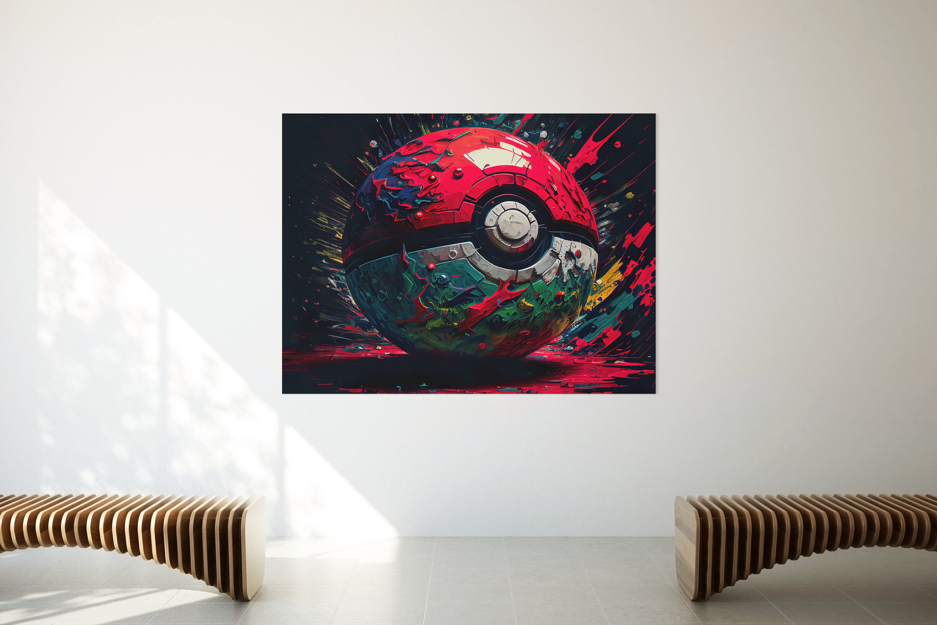 Pokeball Poster Artwork, Pokemon Fan Art in Anime Style, Wall Art as ...