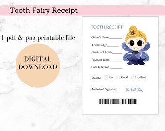 Tooth Fairy Receipt Template - Etsy Canada